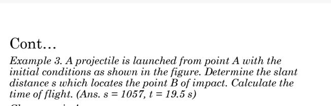 Example 3. A projectile is launched from | StudyX