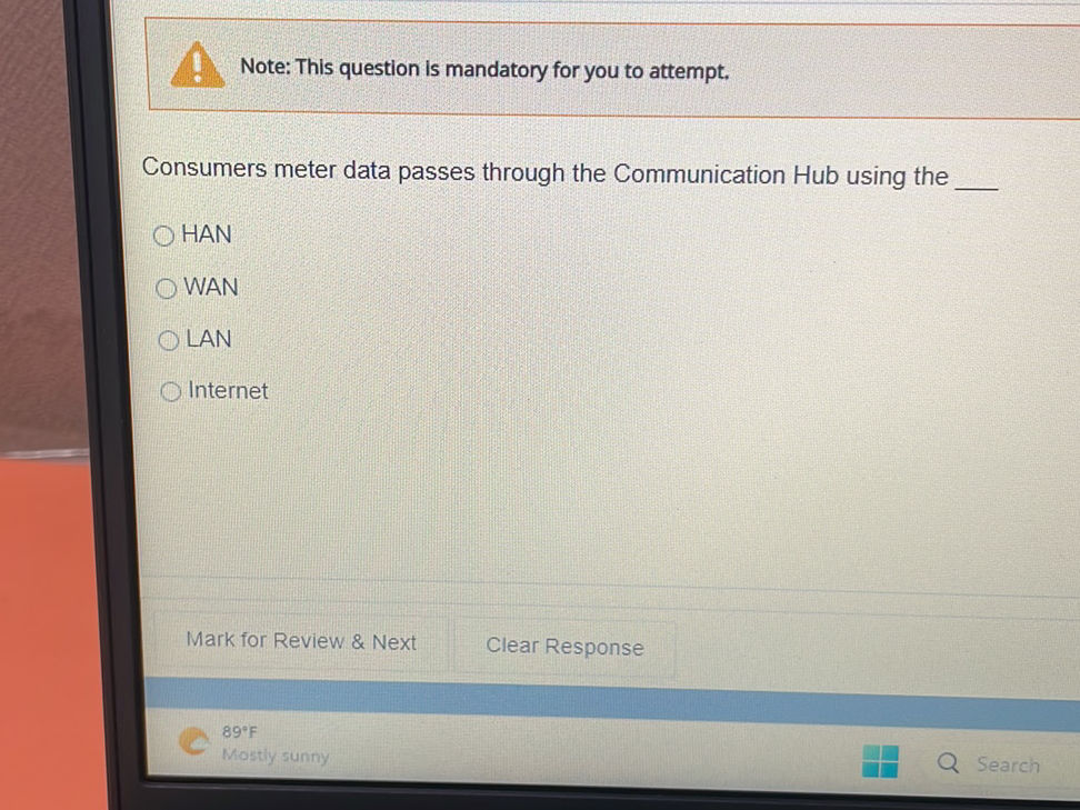 Consumers meter data passes through the | StudyX