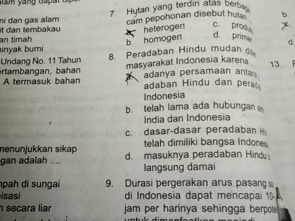 7. Hutan yang terdiri atas berbagai macam | StudyX