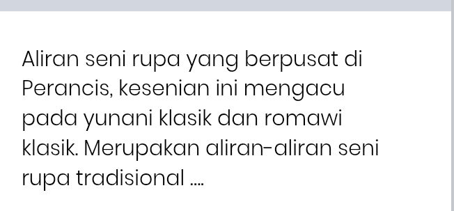 Aliran seni rupa yang berpusat di Perancis, | StudyX