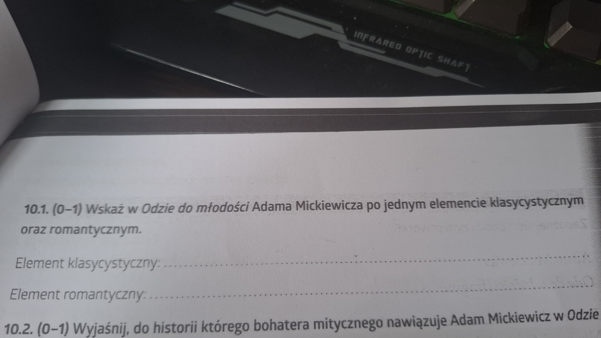 10.1. (0-1) Wskaż w Odzie do młodości Adama | StudyX