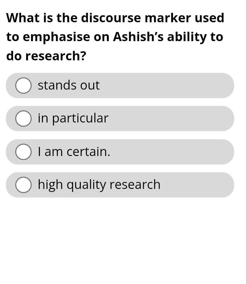 What is the discourse marker used to | StudyX