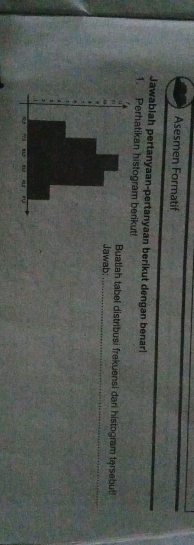 1. Perhatikan histogram berikut! Buatlah | StudyX