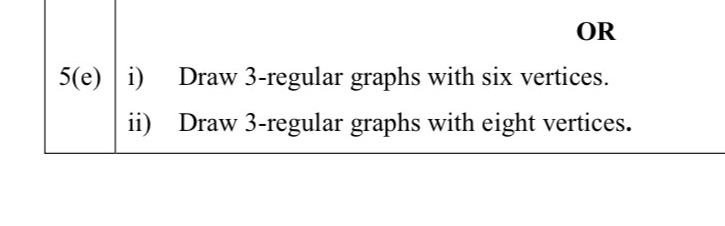 i) Draw 3-regular graphs with six vertices.