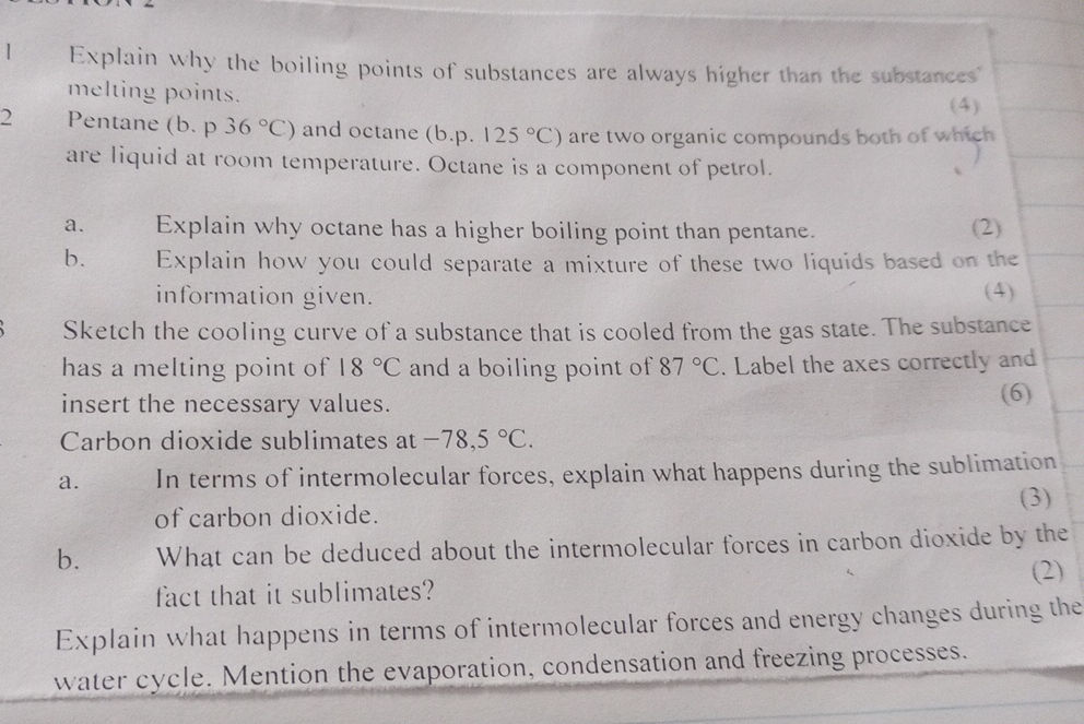 1. Explain why the boiling points of | StudyX