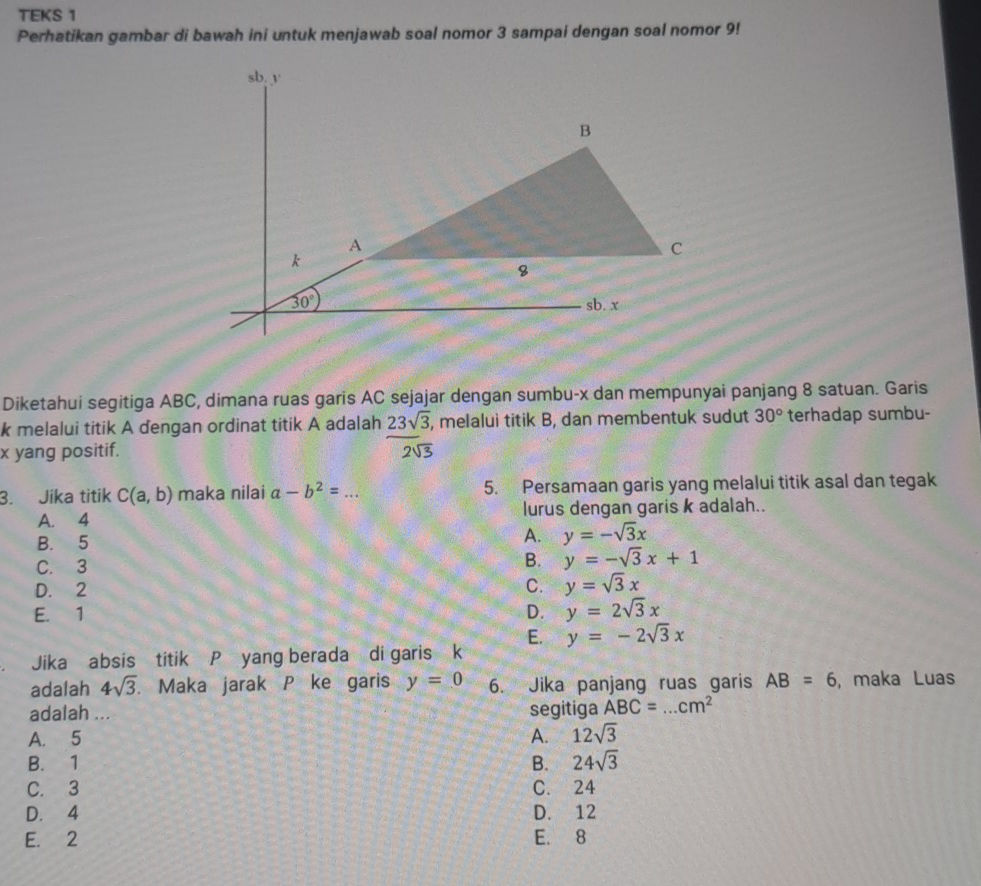 Diketahui segitiga ABC, dimana ruas garis AC | StudyX