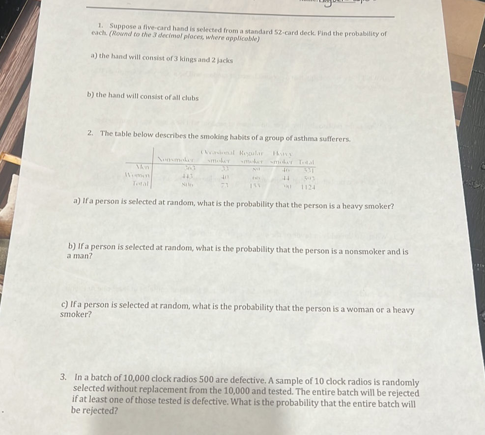 1. Suppose a five-card hand is selected from | StudyX