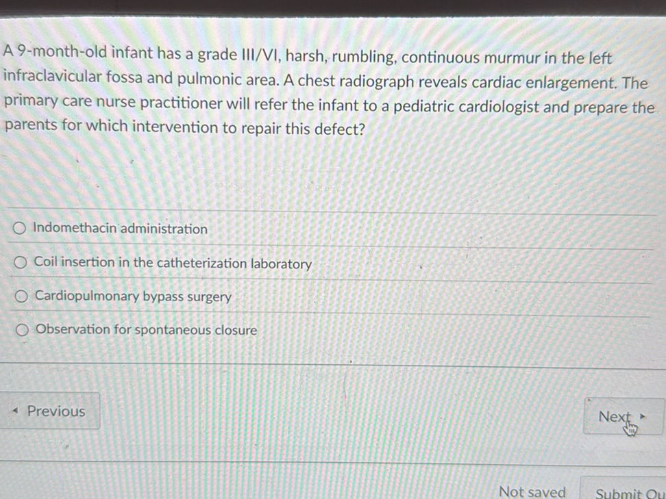 A 9-month-old infant has a grade III/VI, | StudyX
