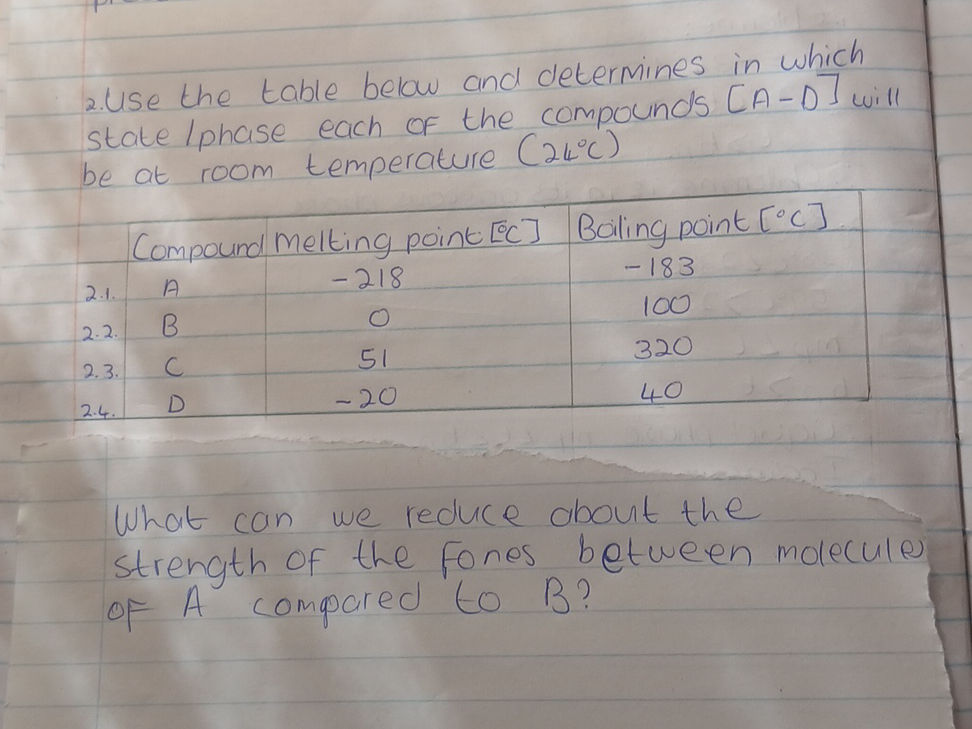2. Use the table below and determines in | StudyX