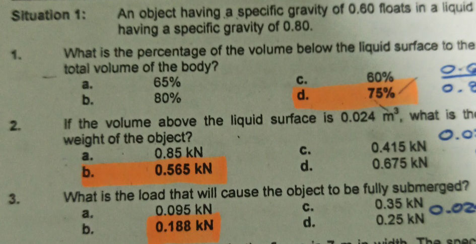 Situation 1: An object having a specific | StudyX