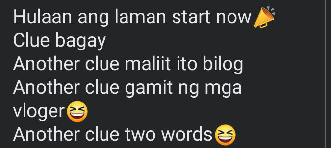 Hulaan ang laman start now Clue bagay | StudyX