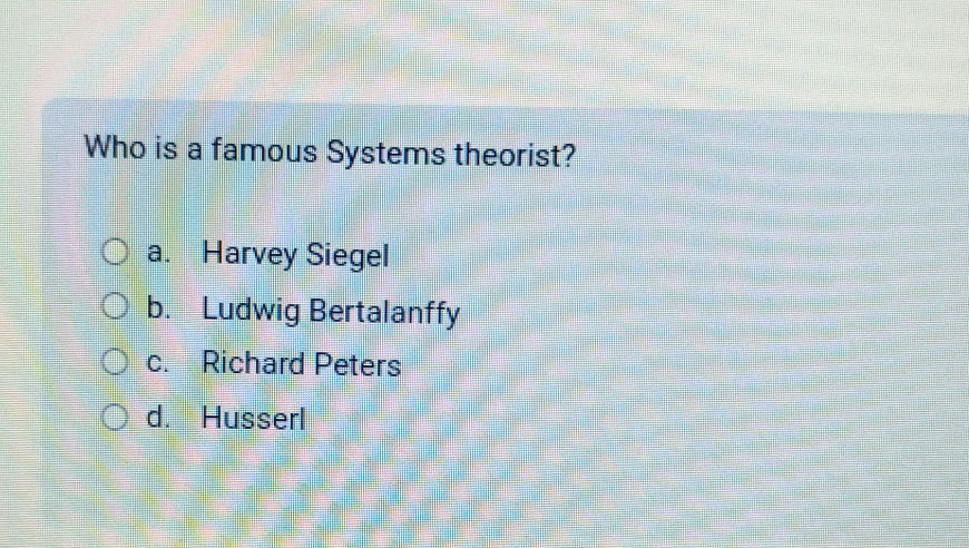 Who is a famous Systems theorist? a. Harvey | StudyX