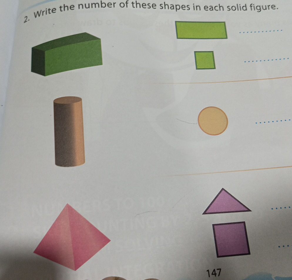 2. Write the number of these shapes in each | StudyX