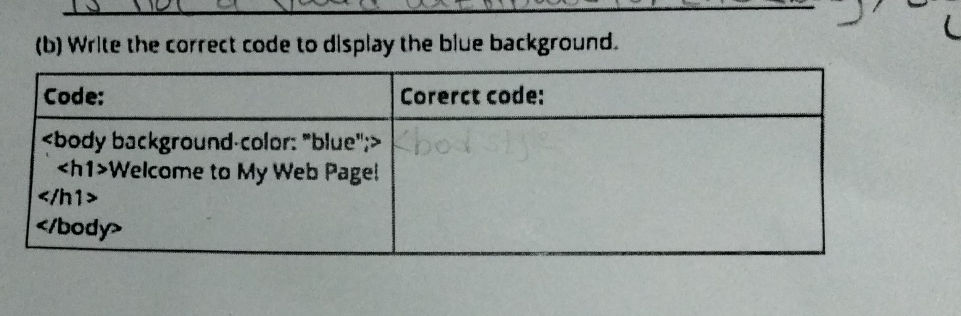 (b) Write the correct code to display the | StudyX