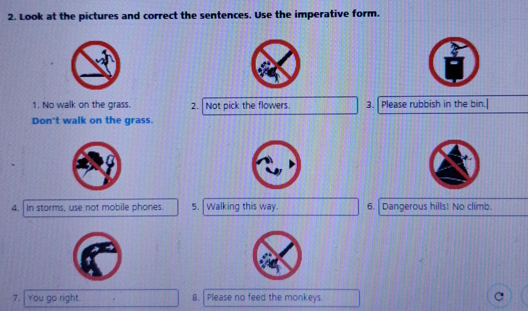 2. Look at the pictures and correct the | StudyX