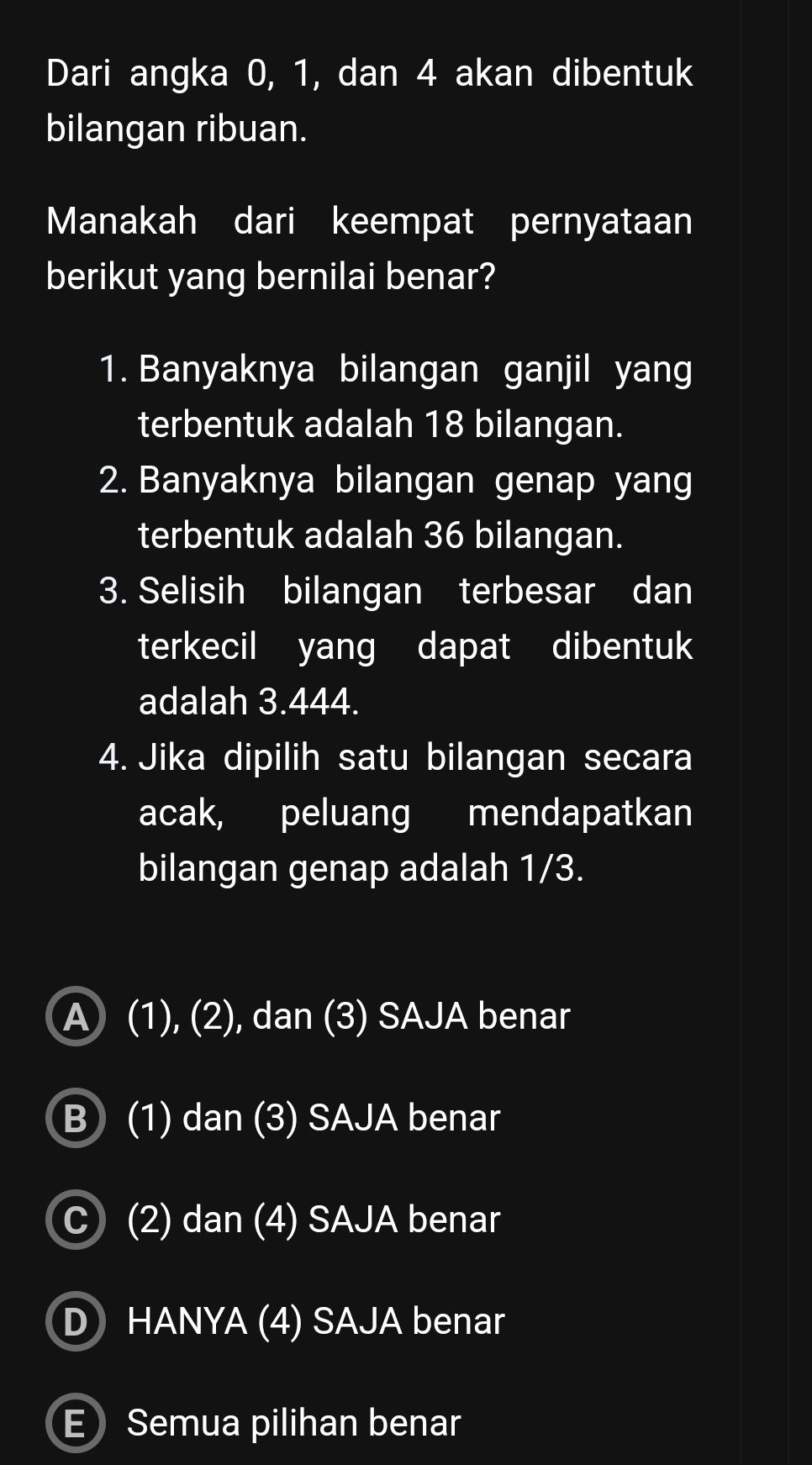 Dari angka 0, 1, dan 4 akan dibentuk | StudyX