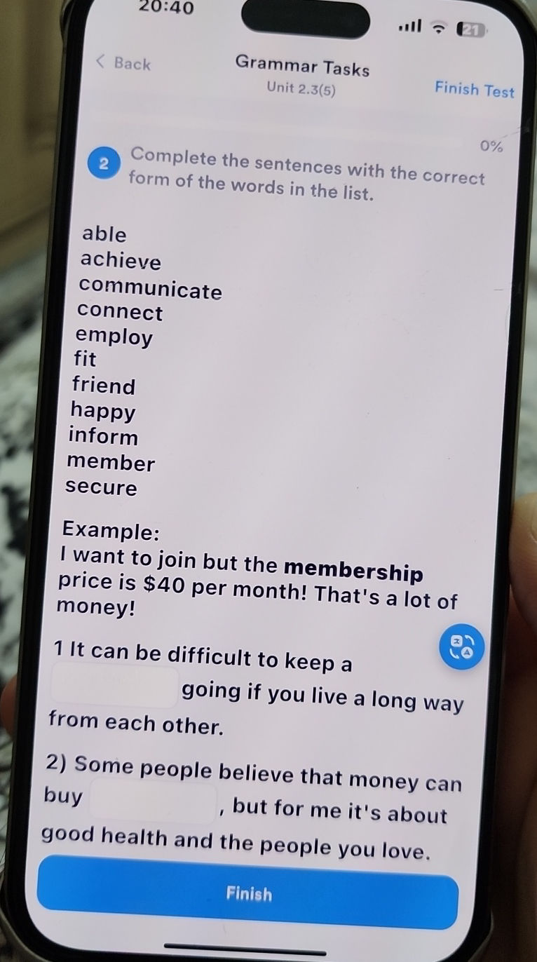 Complete the sentences with the correct form | StudyX