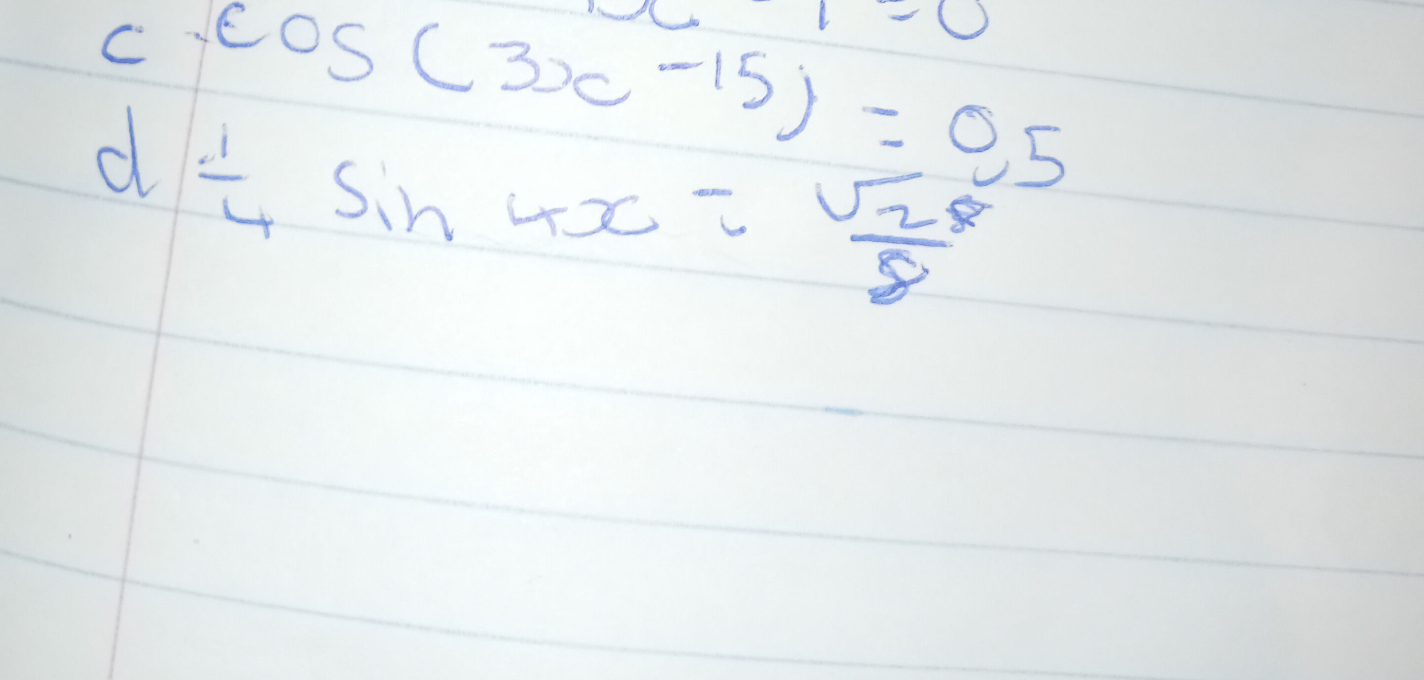 Solve trigonometric equation: 1/4 sin(4x) = | StudyX