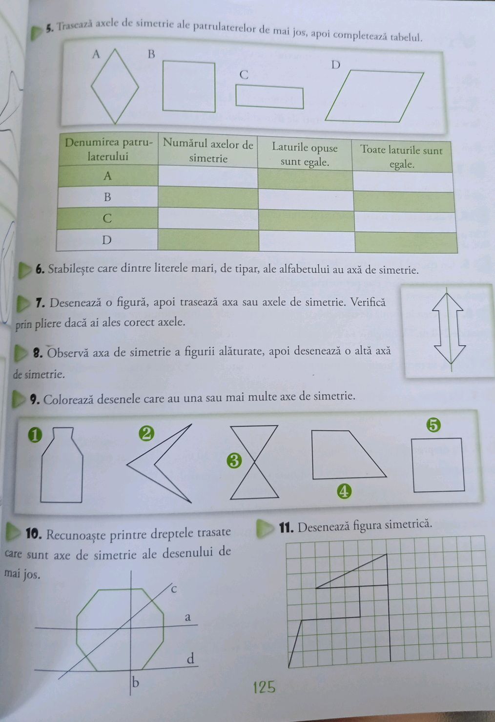 5. Trasează axele de simetrie ale | StudyX