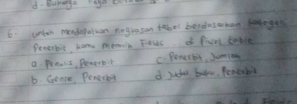 6. Untuk mendapatkan ringkasan tabel | StudyX