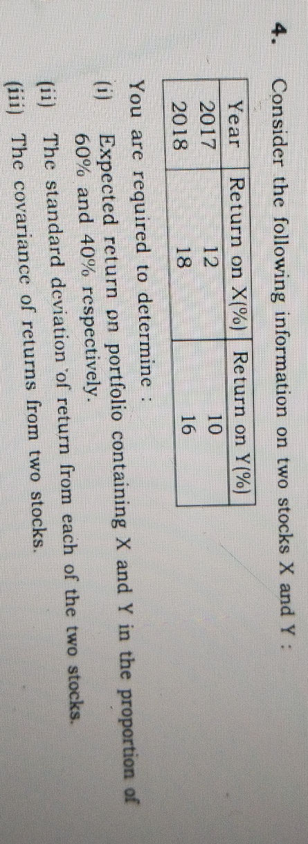 Consider the following information on two | StudyX