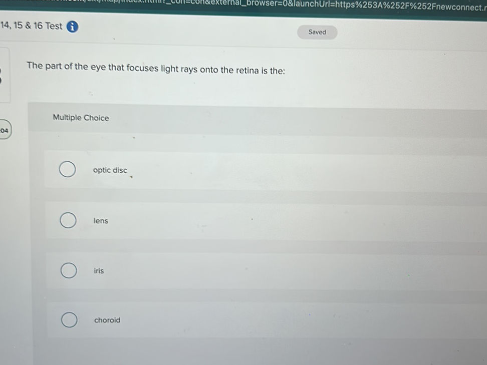 The part of the eye that focuses light rays | StudyX