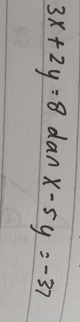 Solve System of Equations: 3x + 2y = 8 and x | StudyX