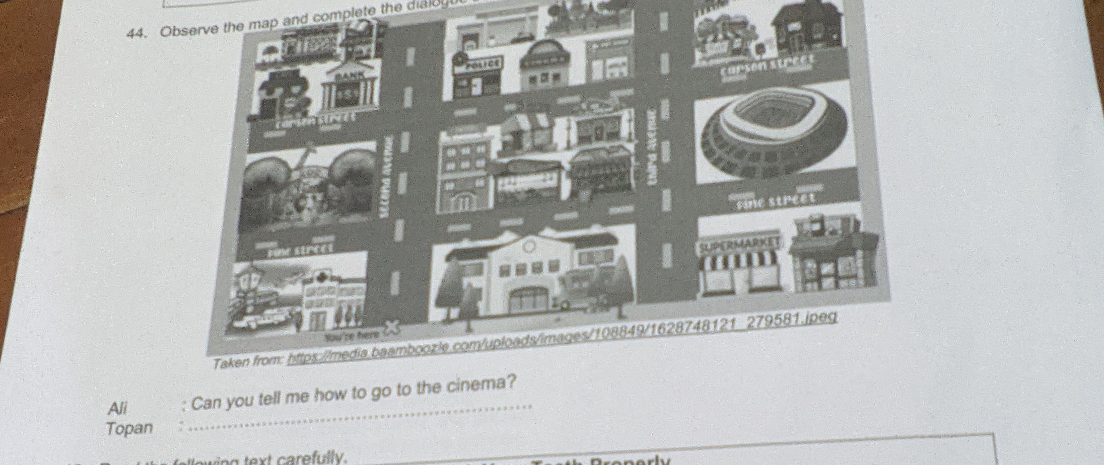 44. Observe the map and complete the | StudyX