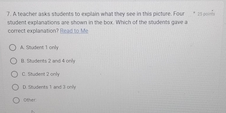 7. A teacher asks students to explain what | StudyX