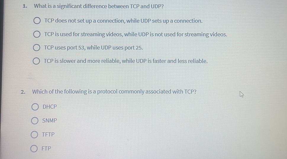 1. What is a significant difference between | StudyX