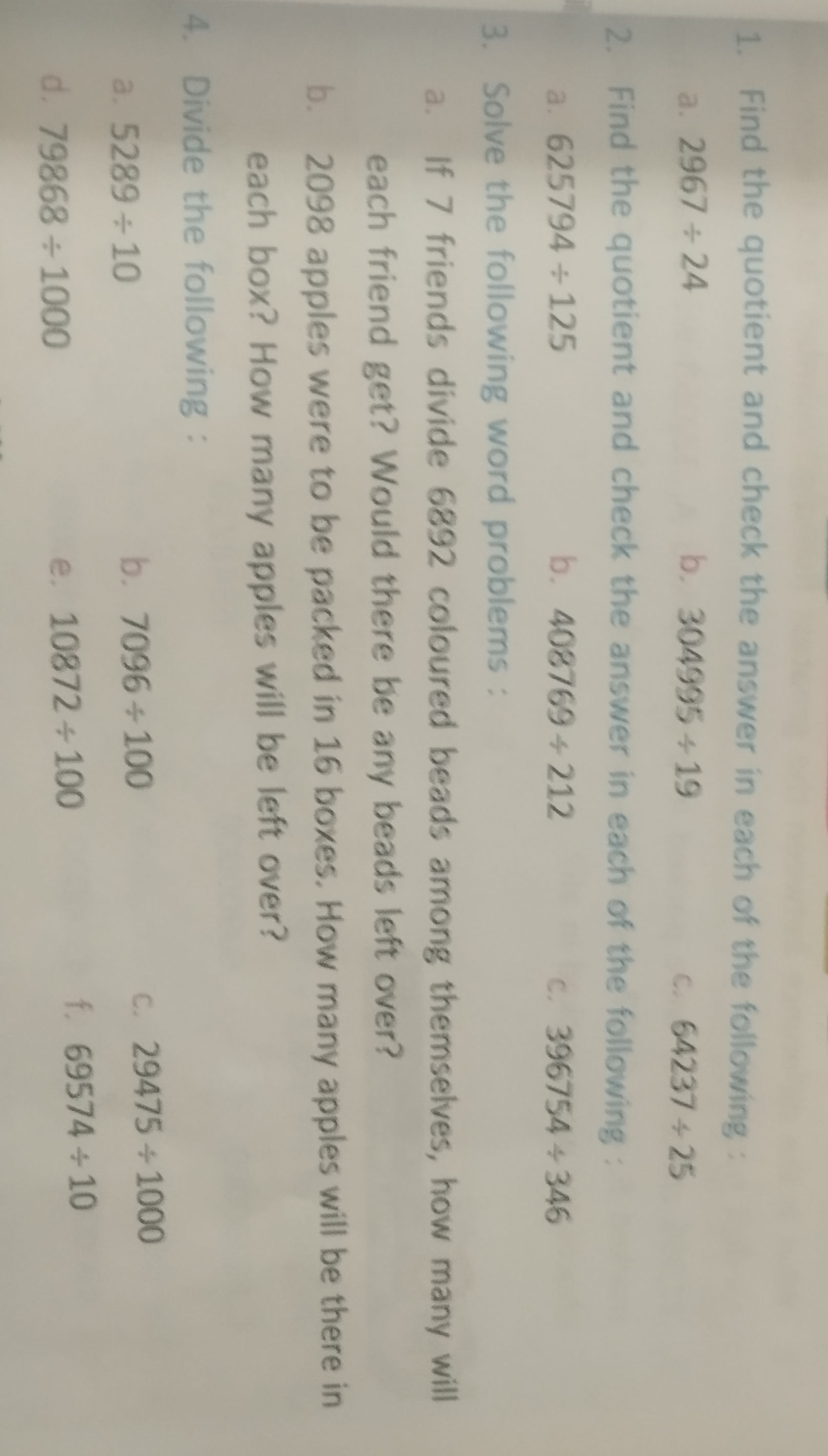 1. Find the quotient and check the answer in | StudyX
