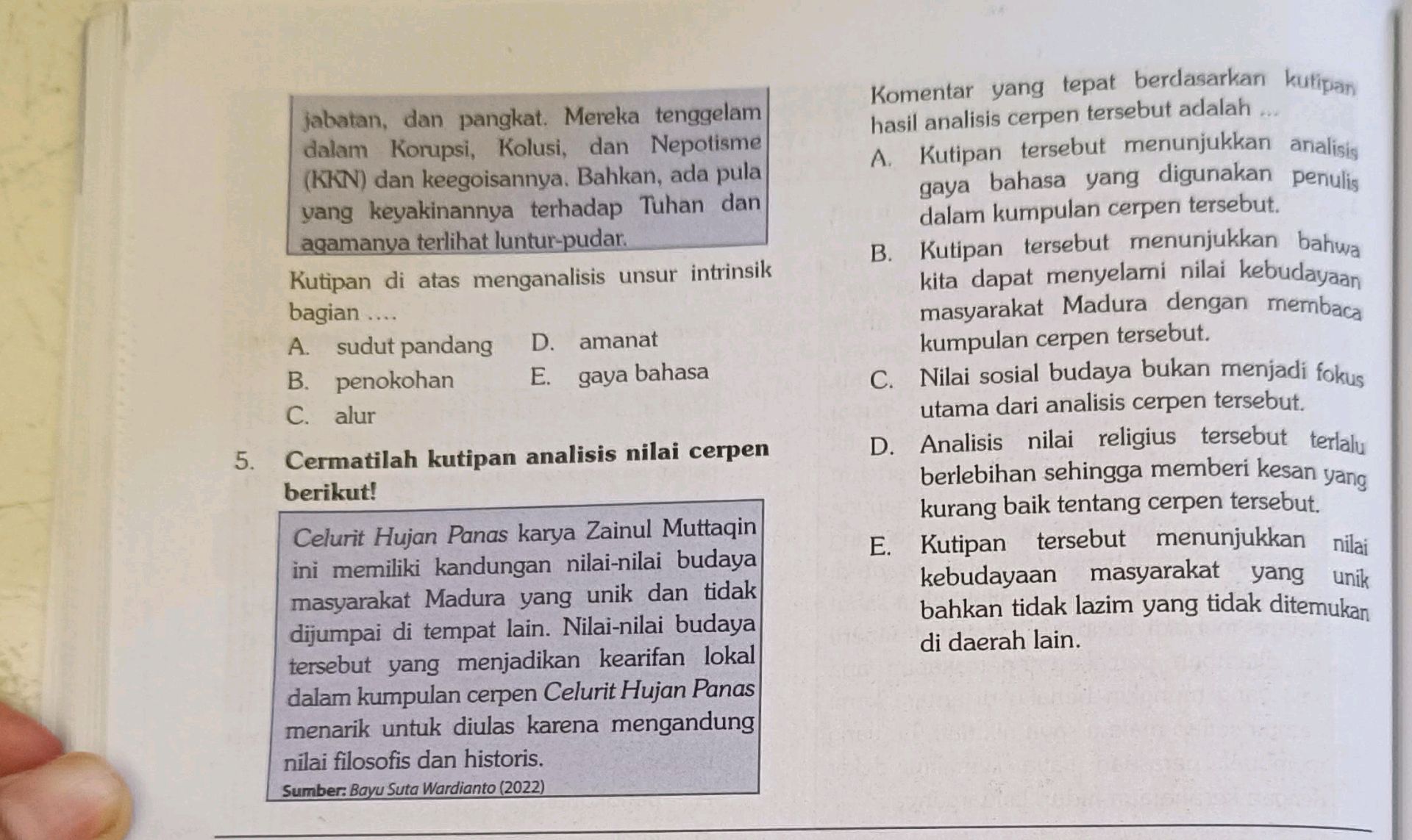 Kutipan di atas menganalisis unsur intrinsik | StudyX