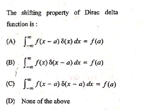 The shifting property of Dirac delta | StudyX