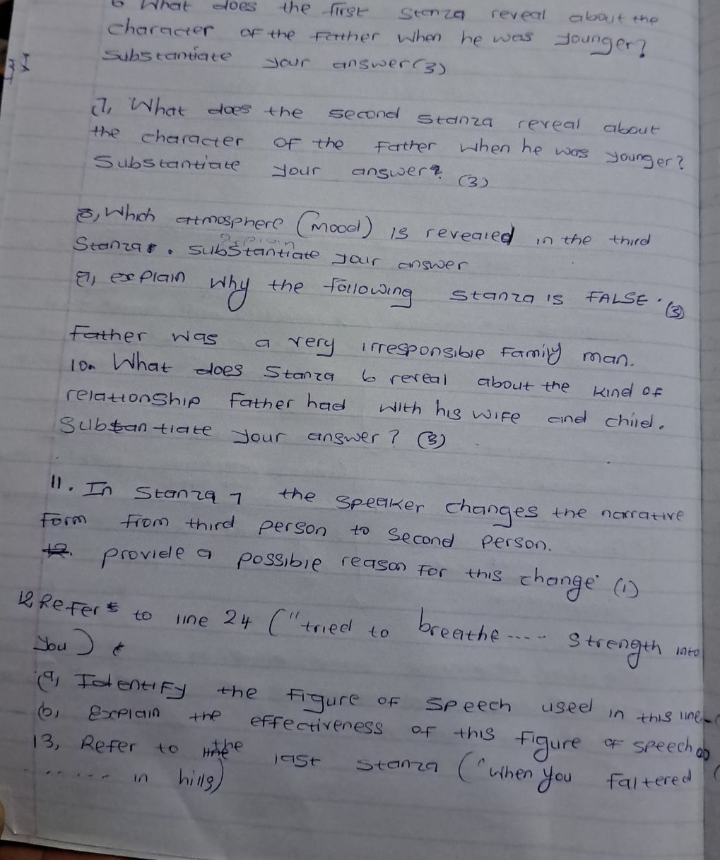 6. What does the first stanza reveal about | StudyX