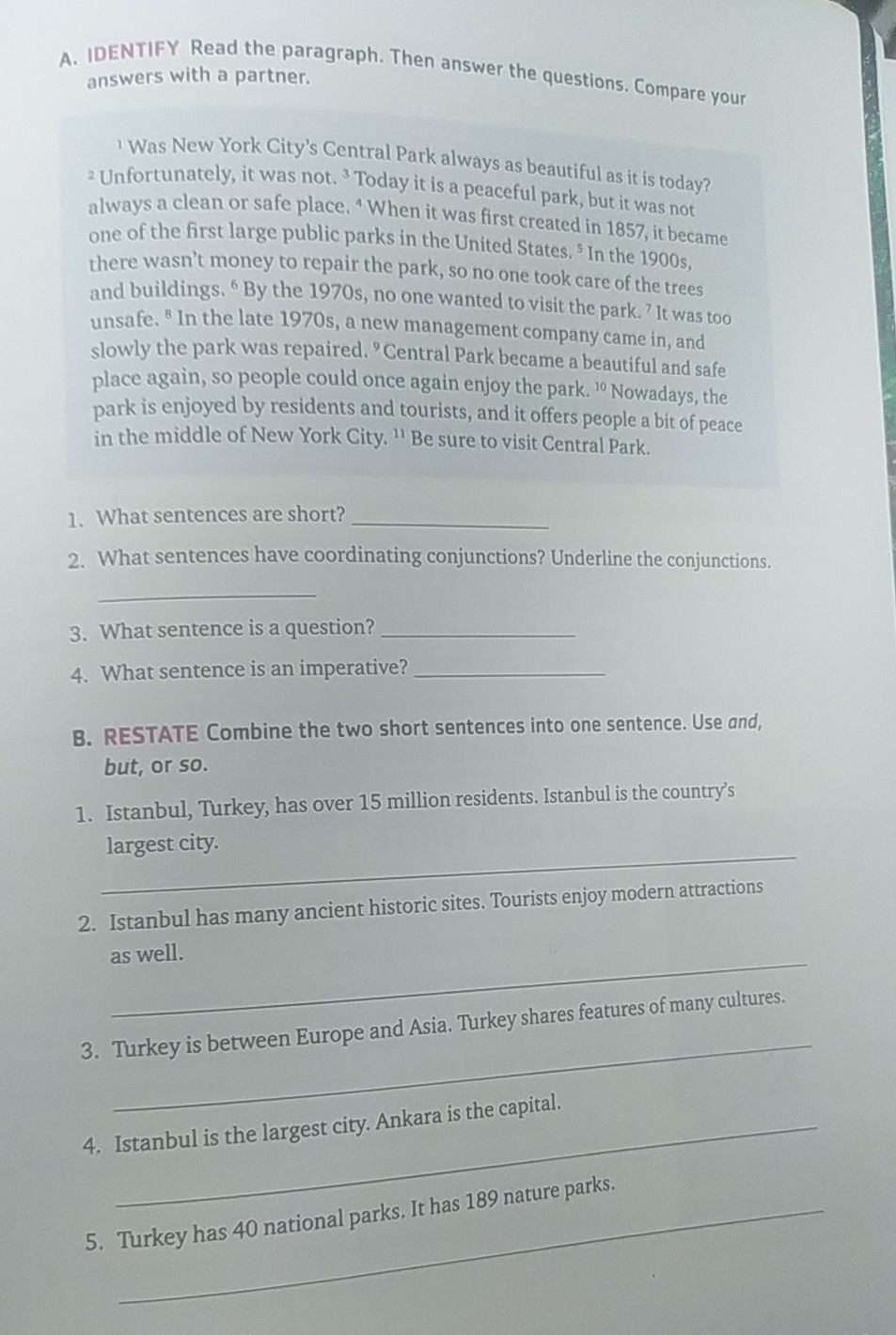 A. IDENTIFY Read the paragraph. Then answer | StudyX