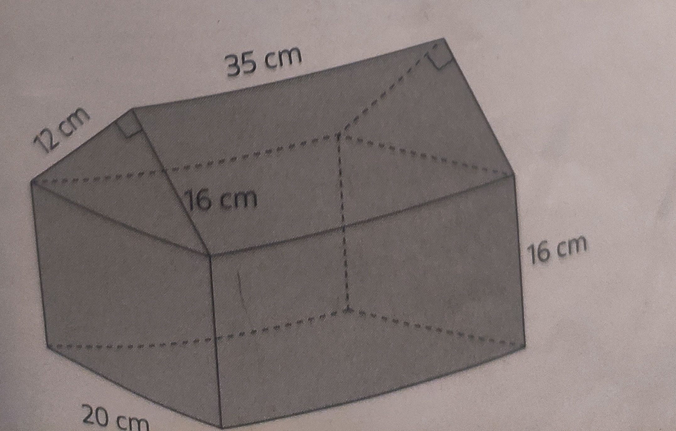 The image shows a 3D shape with dimensions | StudyX