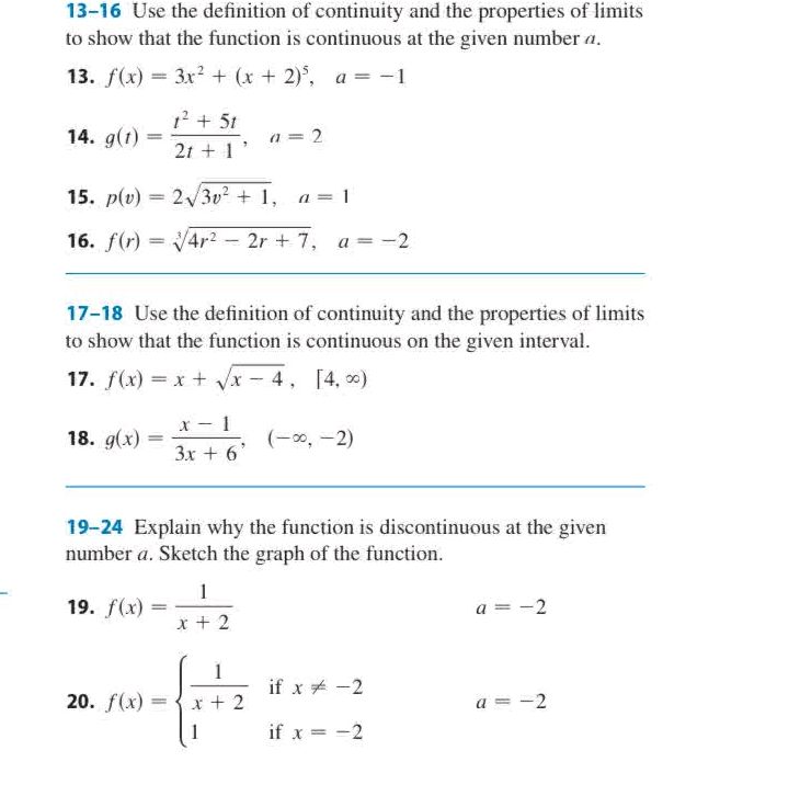 13-16 Use the definition of continuity and | StudyX