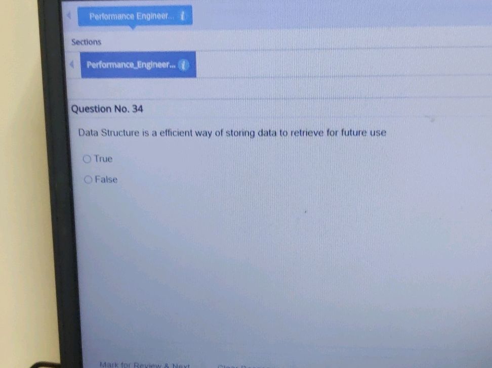 Question No. 34 Data Structure is a | StudyX