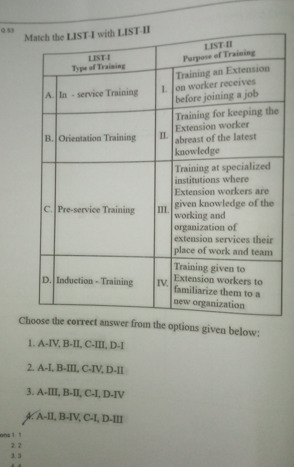 Match the LIST-I with LIST-II | LIST-I Type | StudyX