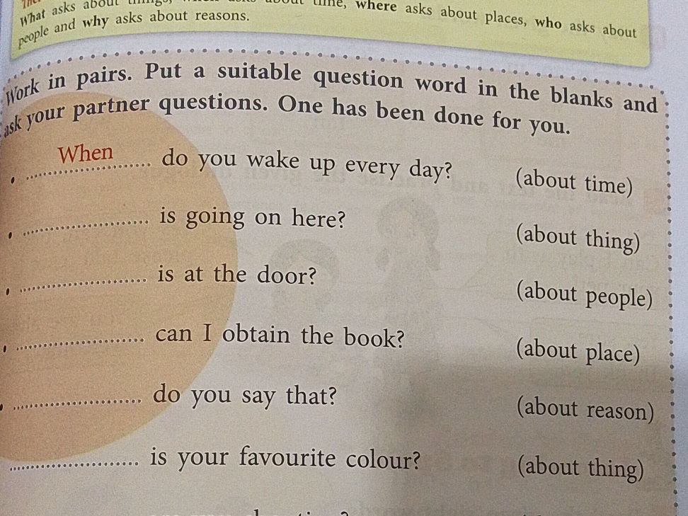 Work in pairs. Put a suitable question word | StudyX