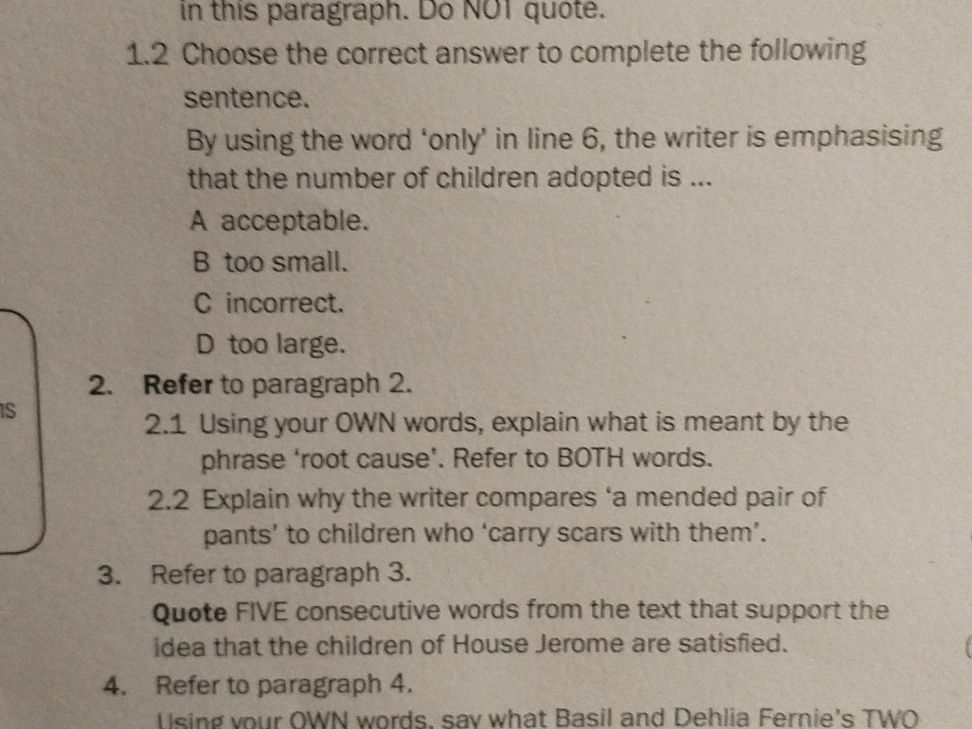 1.2 Choose the correct answer to complete | StudyX