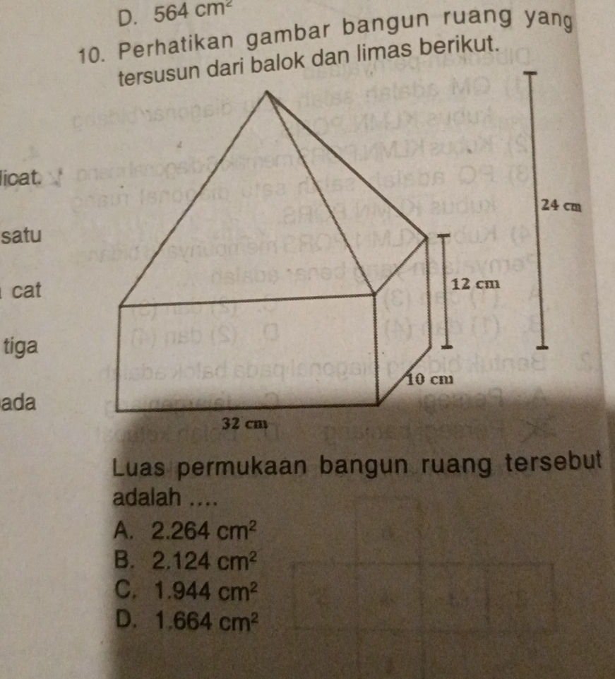 10. Perhatikan gambar bangun ruang yang | StudyX