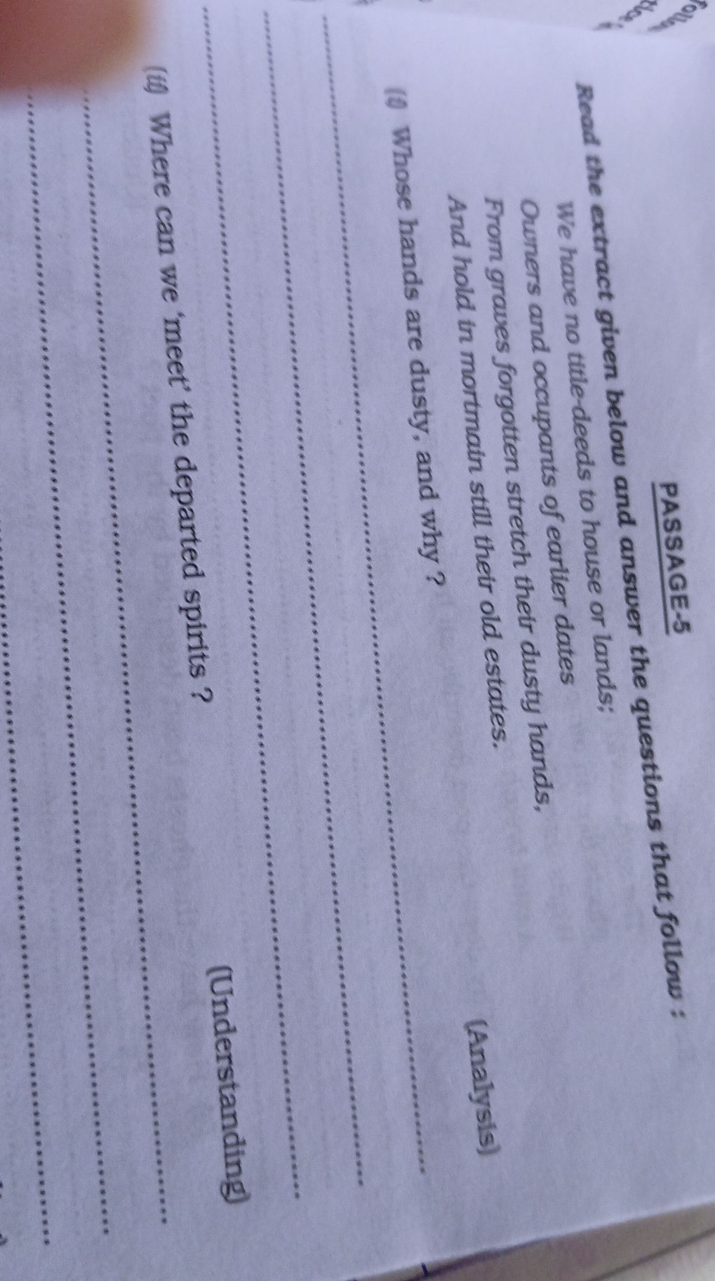 Read the extract given below and answer the | StudyX