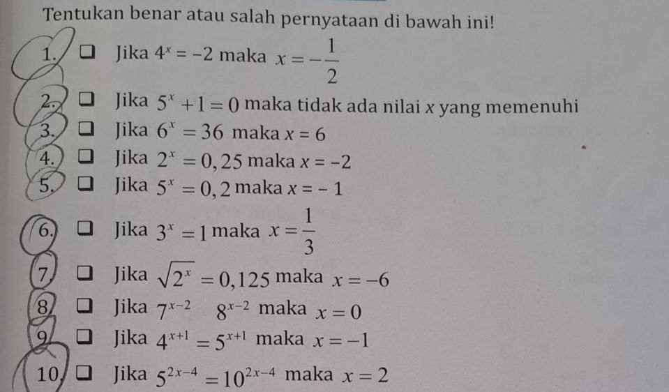 Tentukan benar atau salah pernyataan di | StudyX