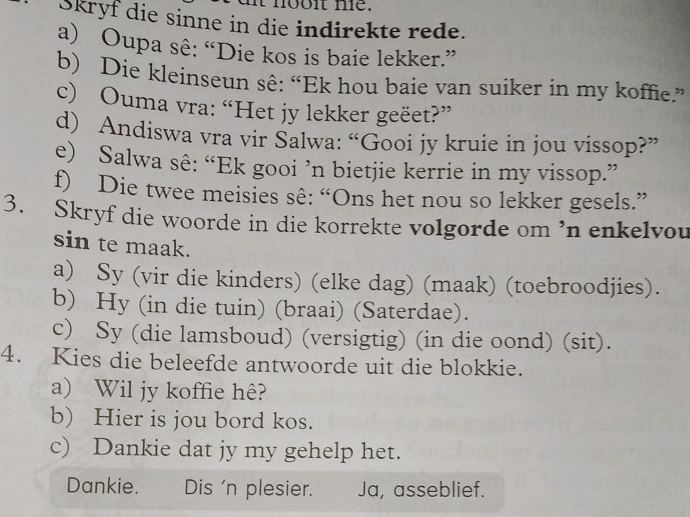 3. Skryf die woorde in die korrekte volgorde | StudyX