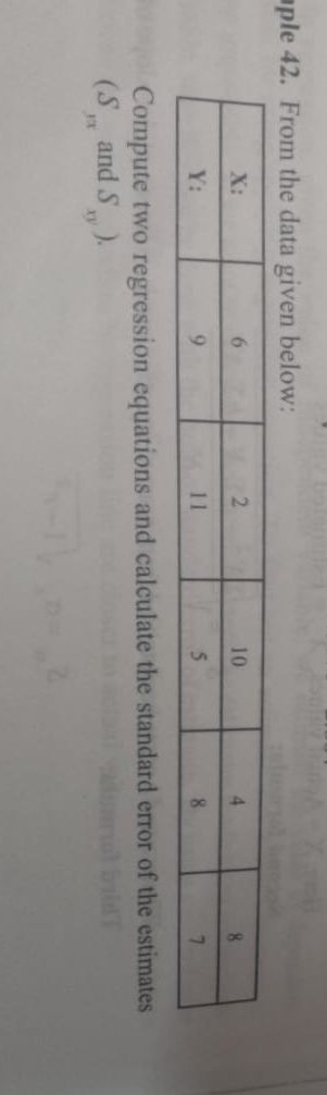 From the data given below: | X | Y | | StudyX