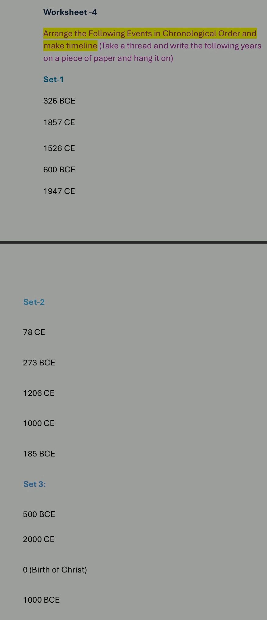 Arrange the Following Events in | StudyX