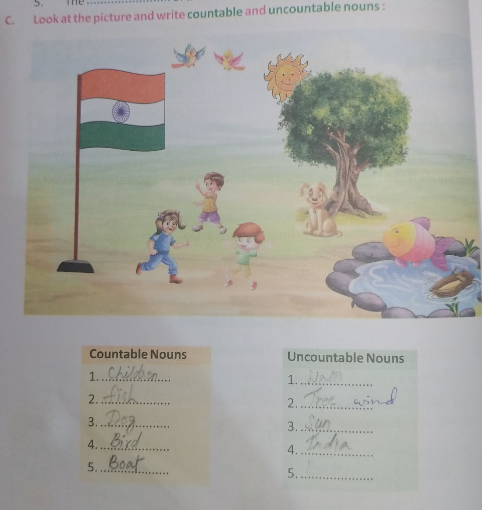 Look at the picture and write countable and | StudyX