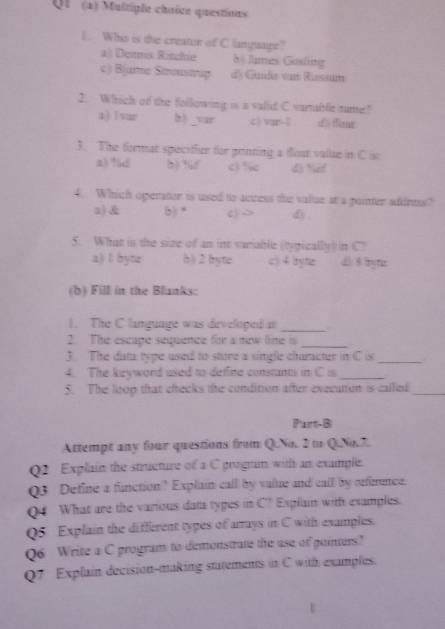 Q1 (a) Multiple choice questions 1. Who is | StudyX