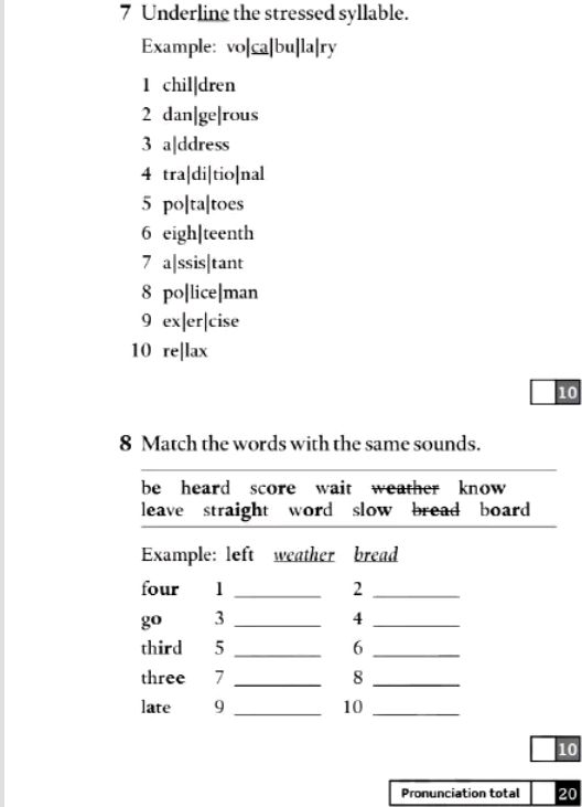 7 Underline the stressed syllable. Example: | StudyX